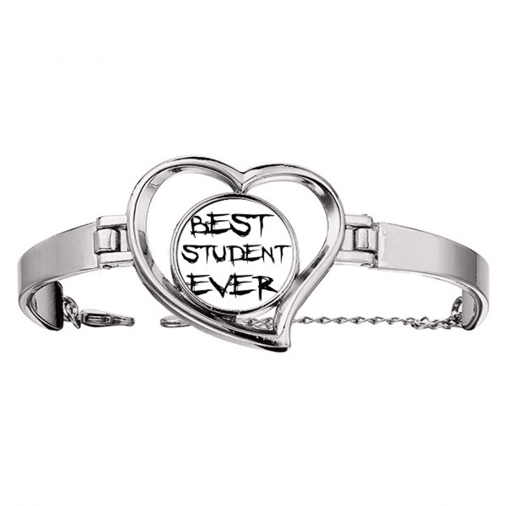 Best Student Ever Teacher Quote Bracelet Heart Jewelry Wire Bangle ...