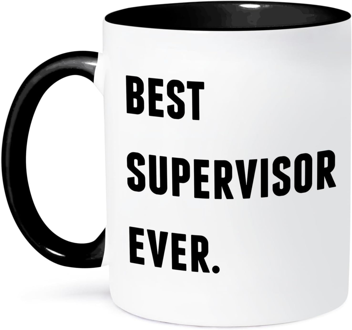 Best Supervisor Ever, Letters Background Ceramic Mug, 11 oz, Black ...