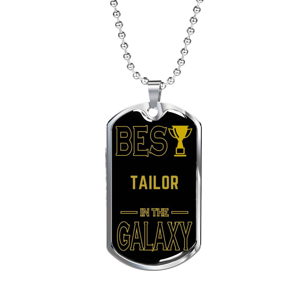 Best Tailor In The Galaxy Necklace Stainless Steel or 18k Gold Dog Tag ...