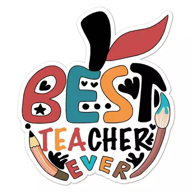 Best Teacher Apple Sticker Indoor Outdoor Phone Decal Water Bottle ...