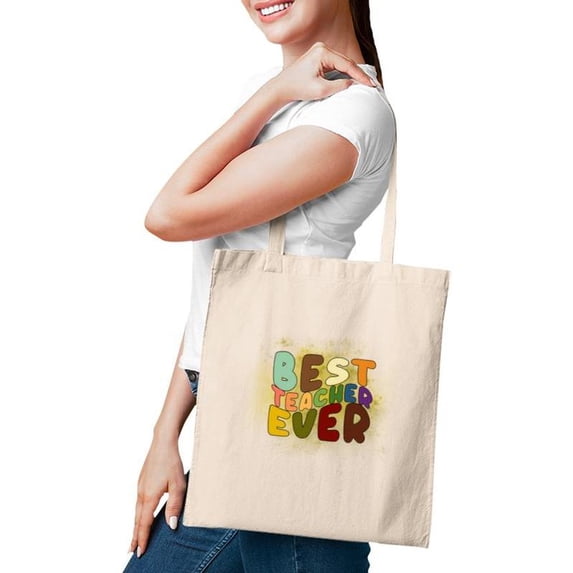 Best Teacher Ever Colorful Great Graphic Job Tote Bags - Walmart.com