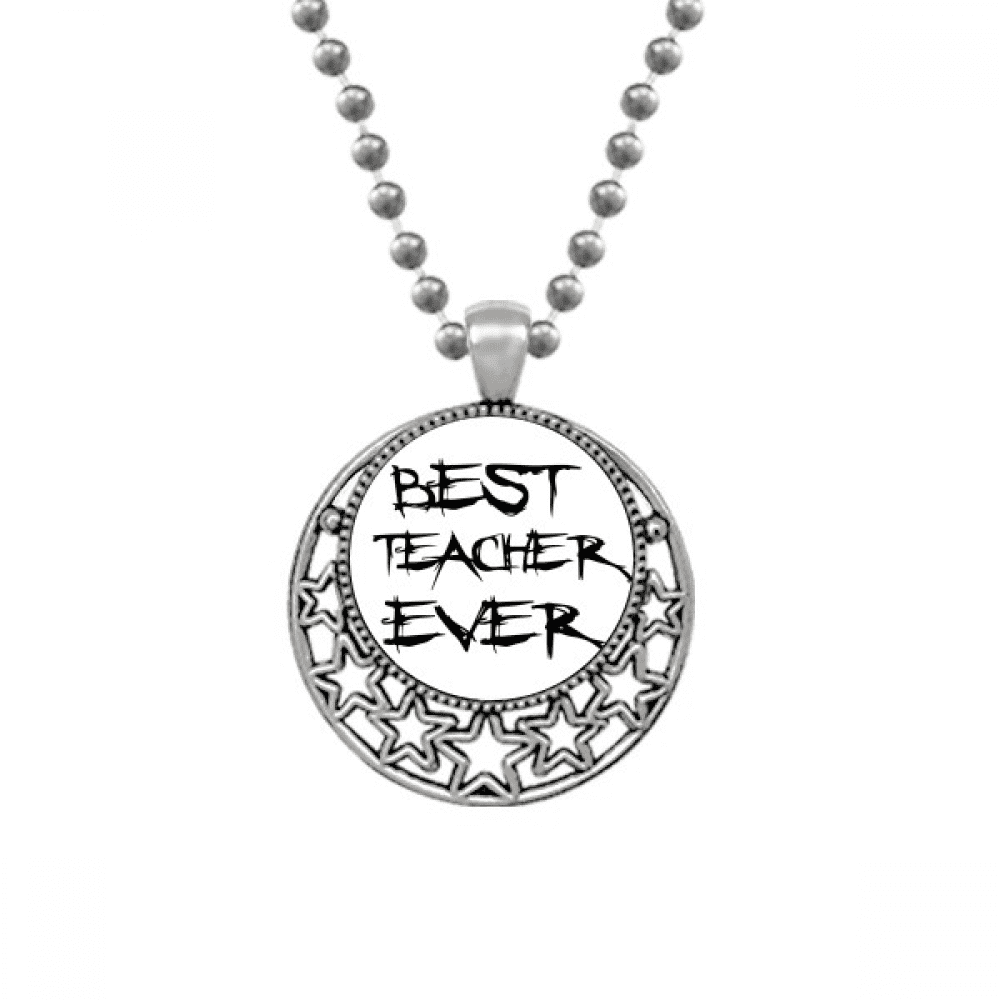 Best Teacher Ever Student Quote Necklaces Pendant Retro Moon Stars ...