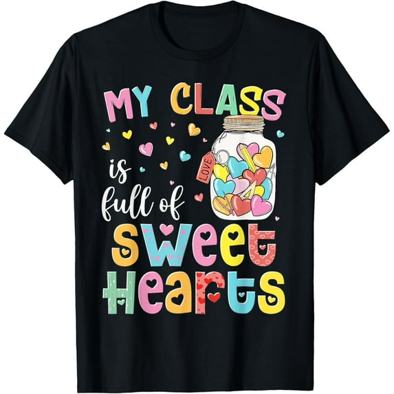 Best Teacher of Sweet Little Hearts Valentine’s Day Womens T-shirt ...