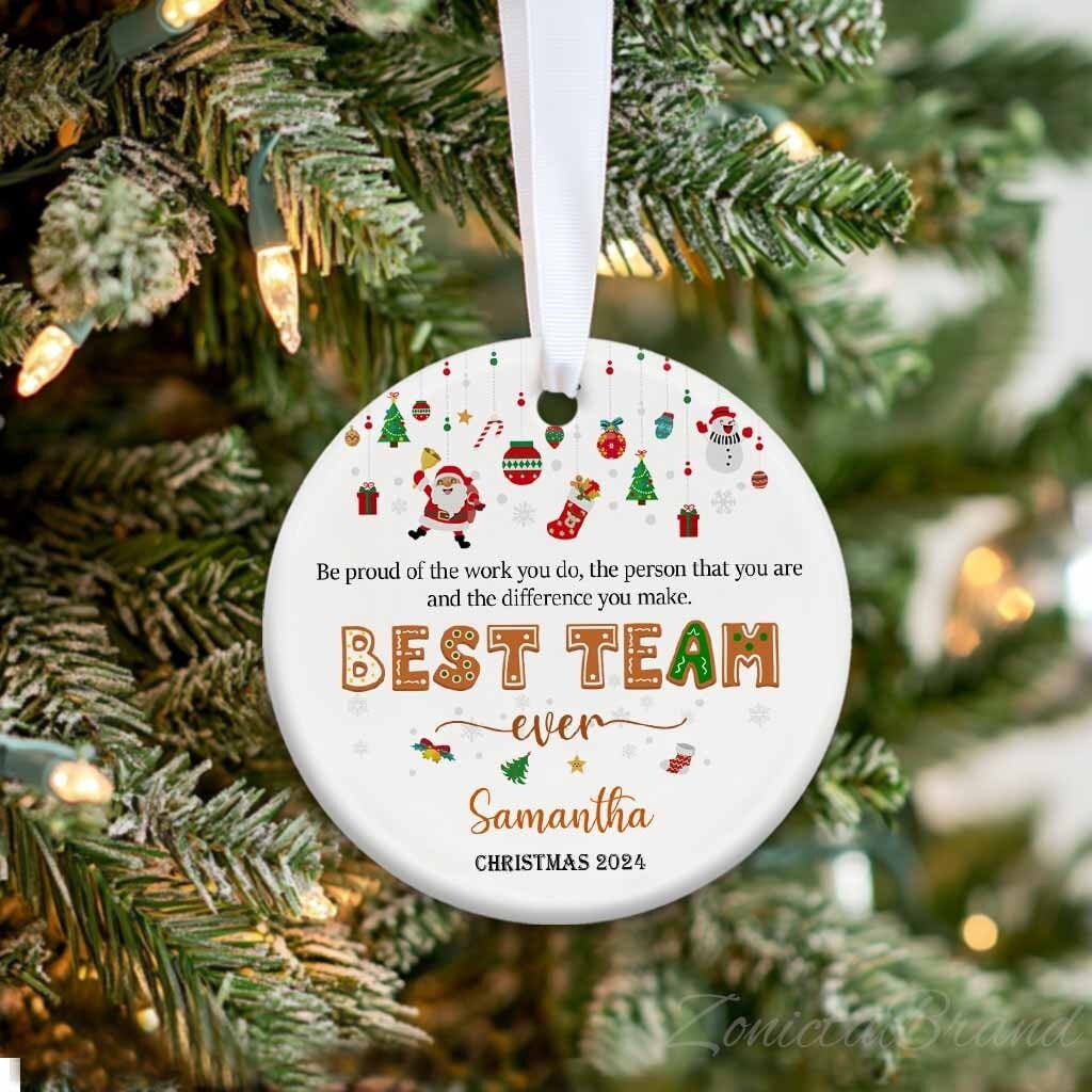 Best Team Ever 2D Flat Ornament 2025 Personalized Coworker/Employee ...