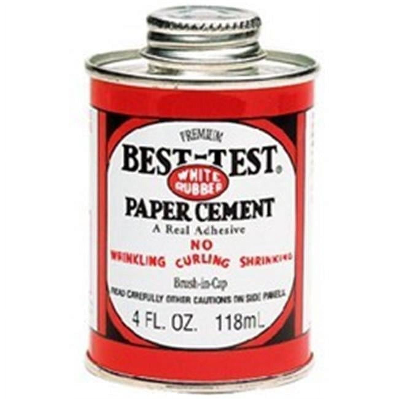 Best-Test Paper Cement, 4 oz, White Rubber Adhesive, Removable with ...