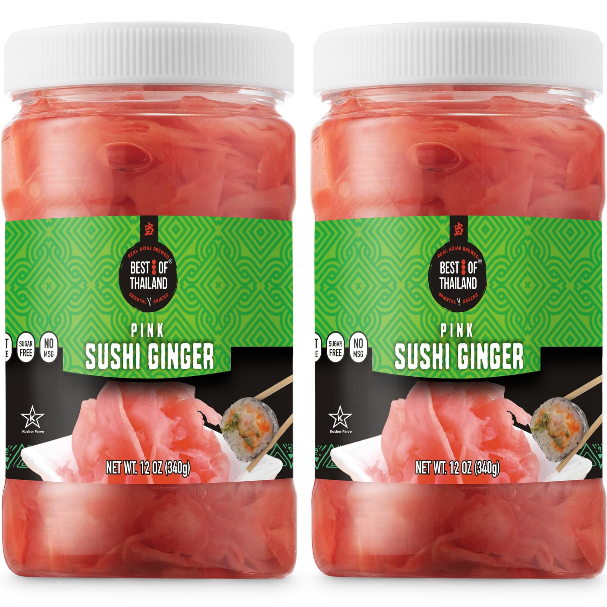 Best of Thailand Japanese Pink MDA05 Pickled Sushi Ginger | No MSG | 2 ...