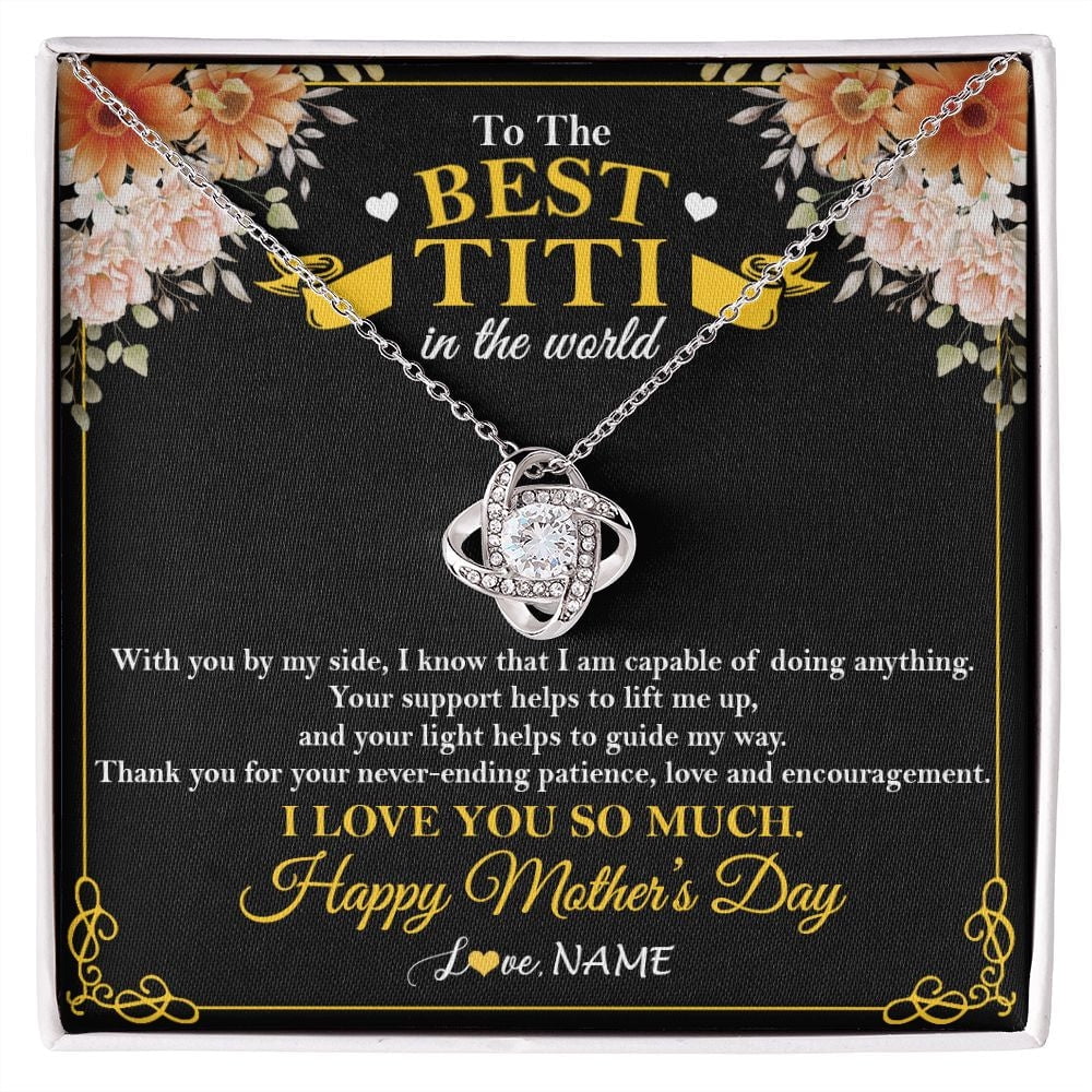 Best Titi In The World Necklace, Gold Love Knot Necklace - Walmart.com