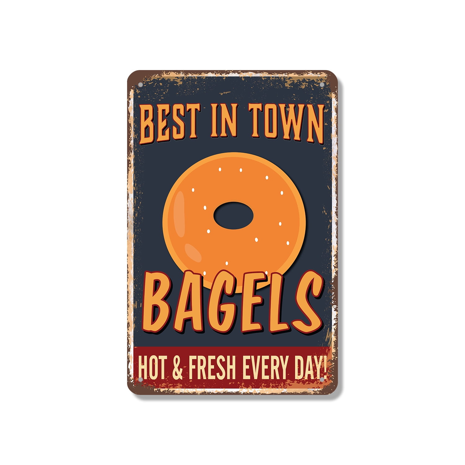 Best In Town Bagels 12 Inch x 18 Inch Novelty Aluminum Metal Sign ...