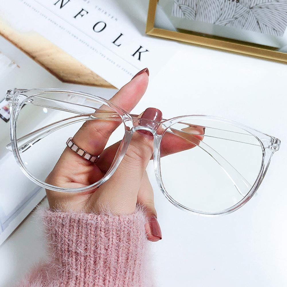 Best-Transparent frame (B) non-degree plain glasses$New large-frame ...