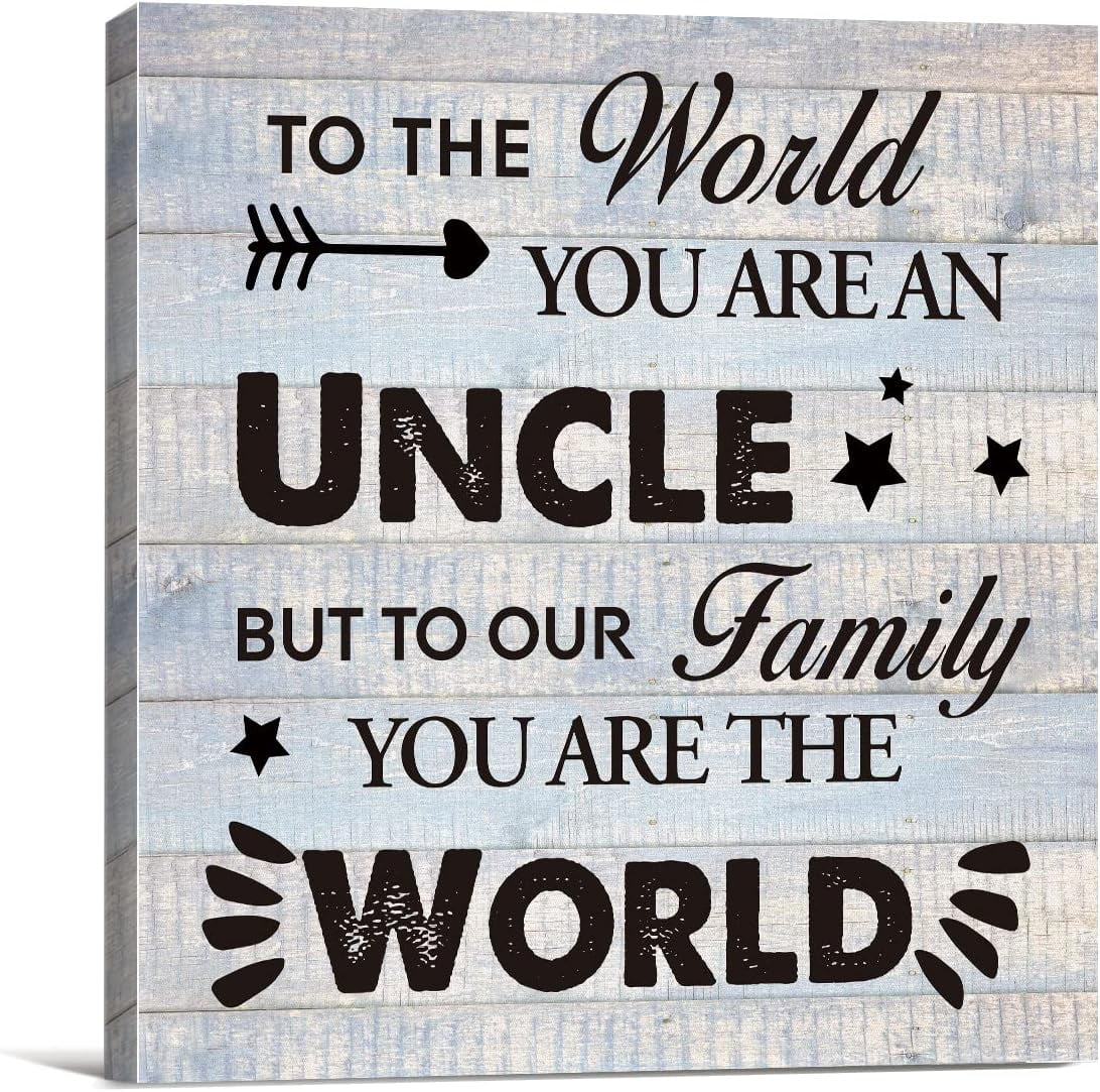 Best Uncle Gift Farmhouse Wood Box Sign Desk Decor to the World You are ...