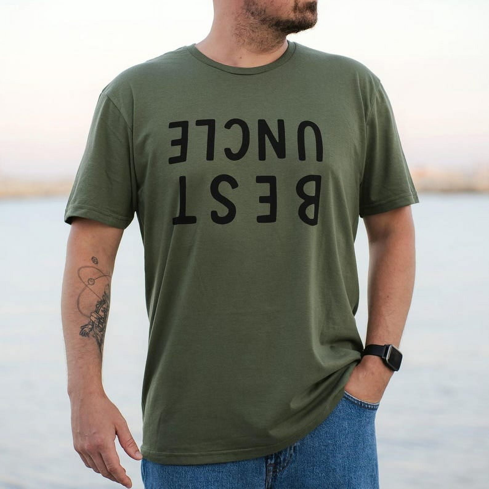 Best Uncle Shirt Hand Drawn Funny Minimalist Bold Lettering Gift For ...