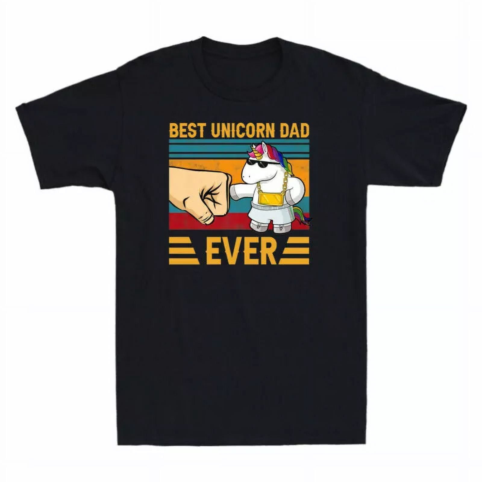 Best Unicorn Dad Ever Funny Unicorn Graphic Retro Vintage Men'S Cotton ...