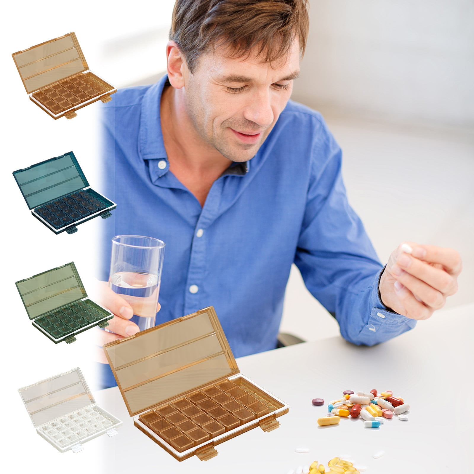 Best Value, 7-Day Weekly Tablet Organizer, AM/PM Pill Box, Large ...