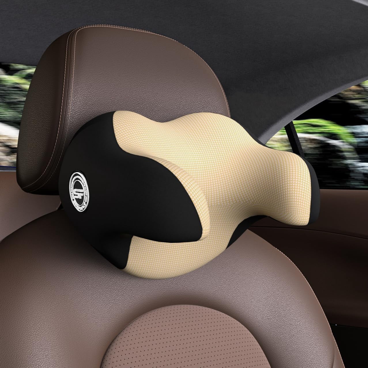 Best Value Beige 100% Memory Foam Car Neck Headrest Pillow with ...