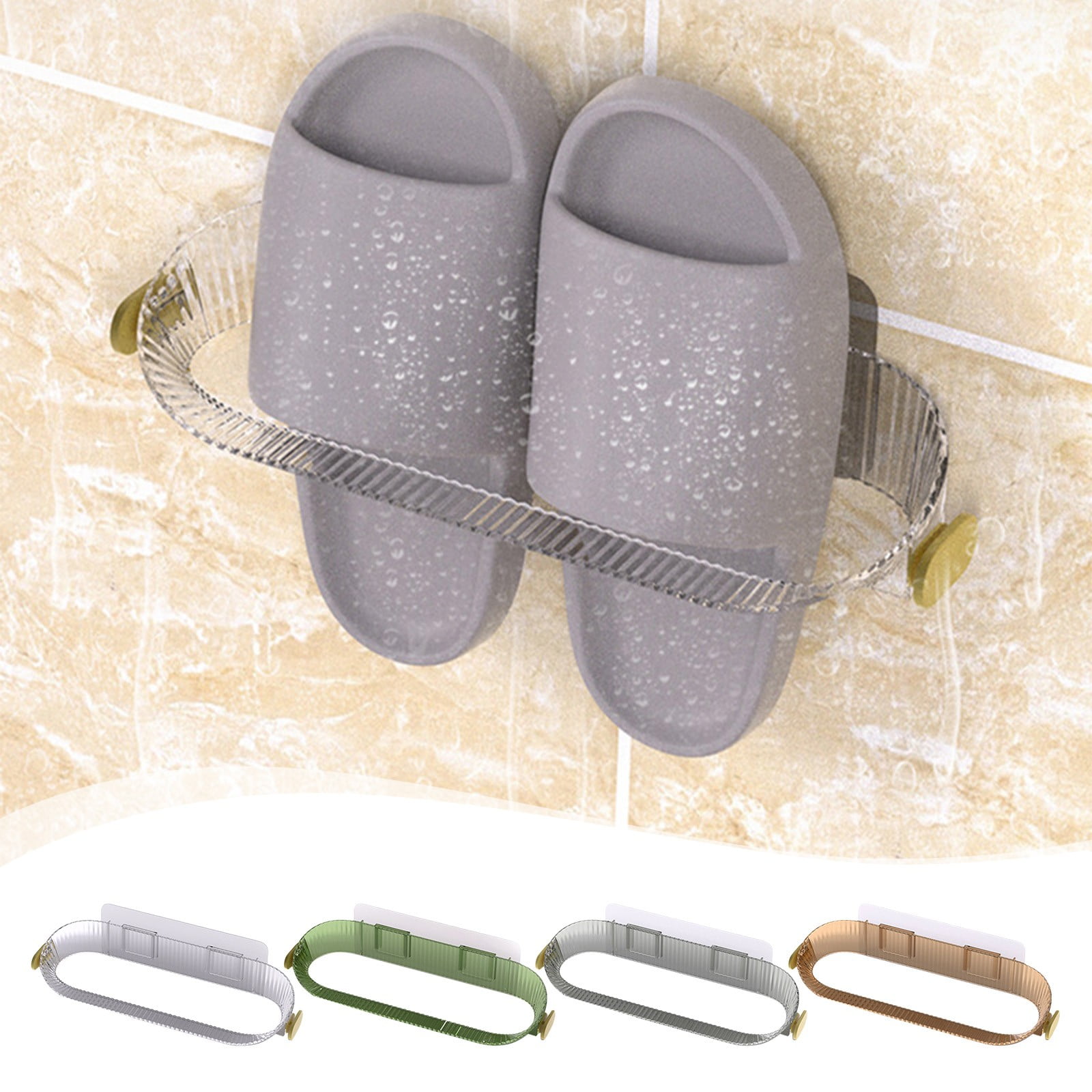 Best Value, No Punch Slipper Rack, Wall-Mounted Bathroom Shoe Organizer ...