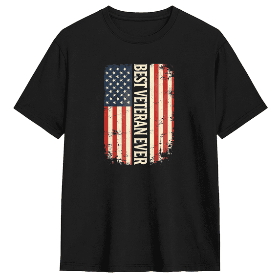 Best Veteran Ever American Flag Vintage Graphic Tee For Men, Veteran ...