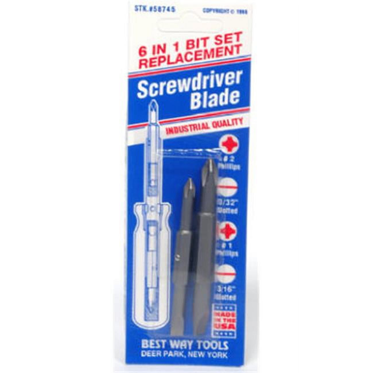 Best Way Tools 6-In-1 Replacement Double-End Screwdriver Bit Set B58745 ...
