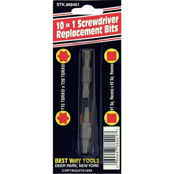 Best Way Tools Square/Torx Multi Size x 2 in. L Replacement Bit Carbon ...