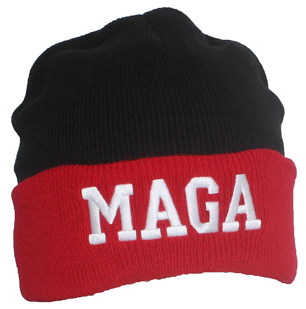 Best Winter Hats Adult Embroidered MAGA Donald Trump Tight Knit Beanie ...