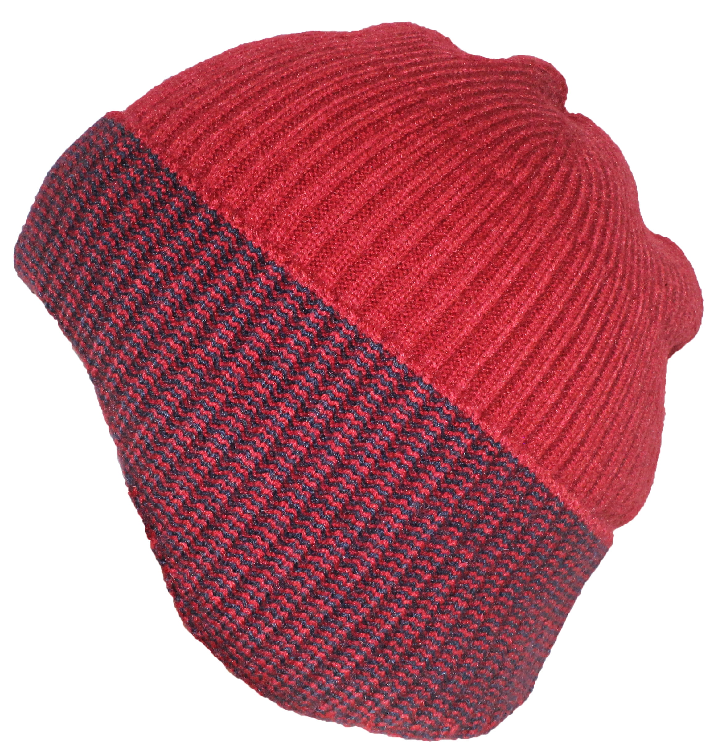 Best Winter Hats Adult Variegated Ear Flap Rib Knit Cuffed Beanie W ...