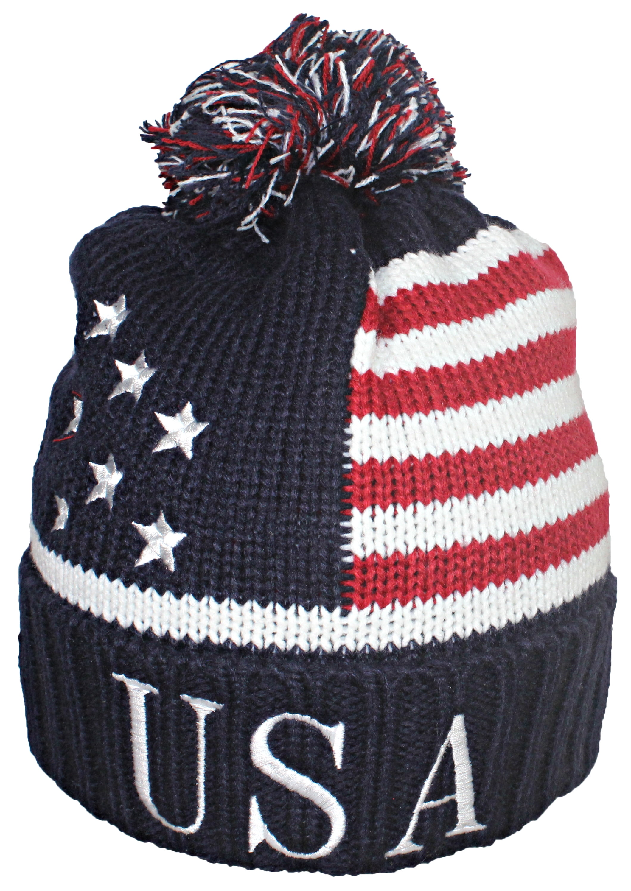 Best Winter Hats American Flag Beanie Embroidered USA Centurion Font W ...