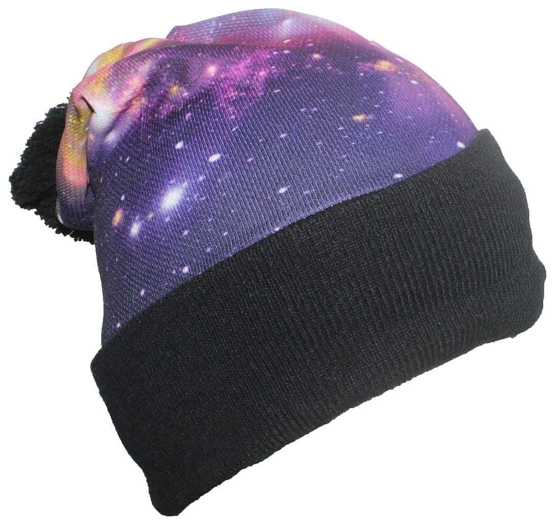Best Winter Hats Sublimation Print Cuffed Slouchy W/Pom Pom (One Size ...