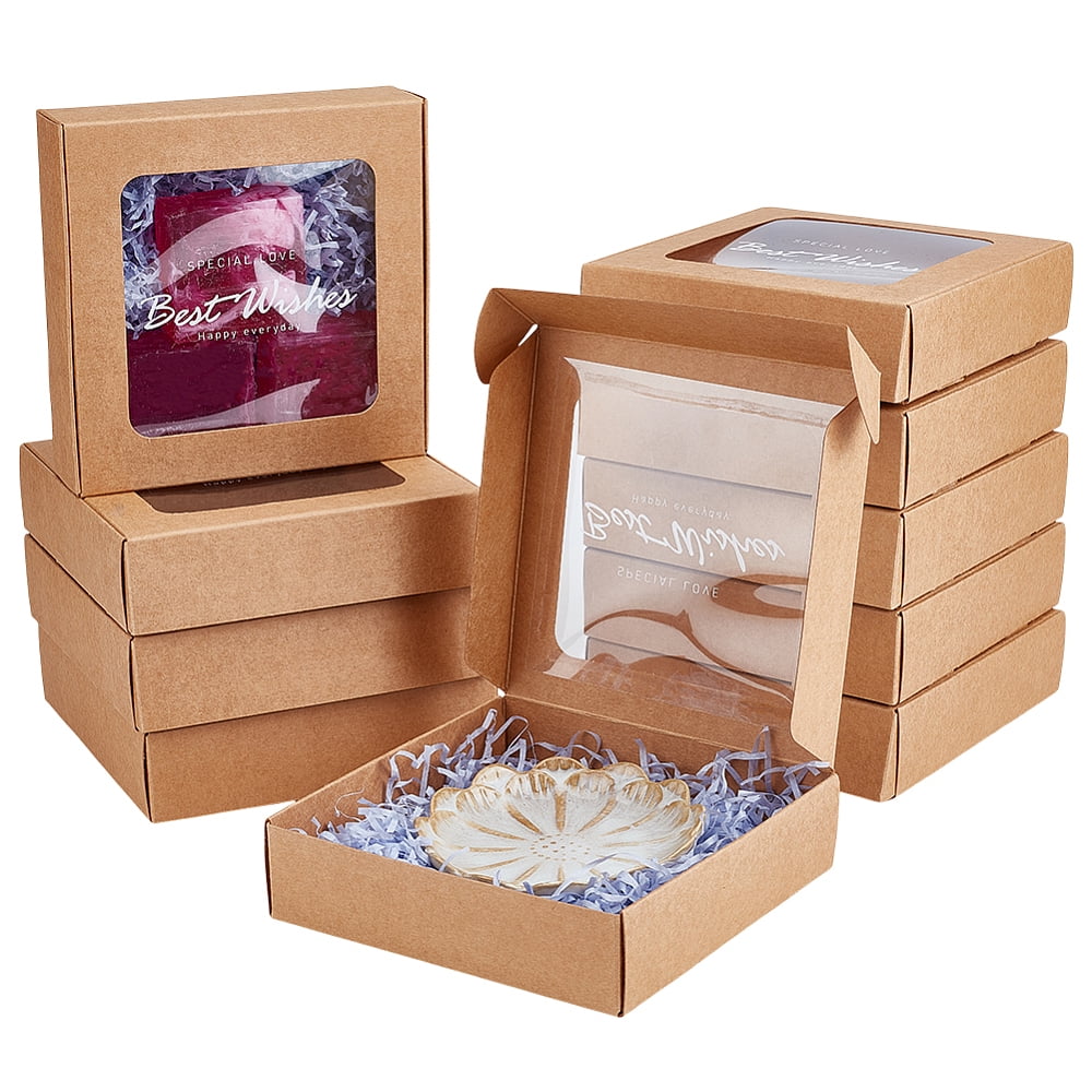 Best Wishes Paper Packaging boxes with PVC Visible Window Square ...