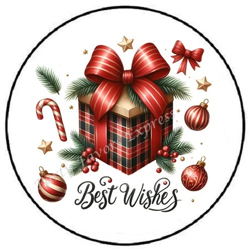 Best Wishes Present Gift Christmas Stickers Party Favors Phone Decal ...