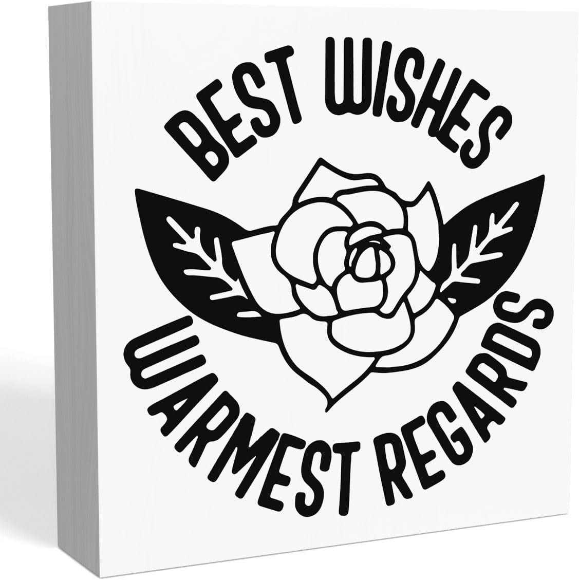 Best Wishes Warmest Regards Sign - Rustic Home Office Desk Shelf ...