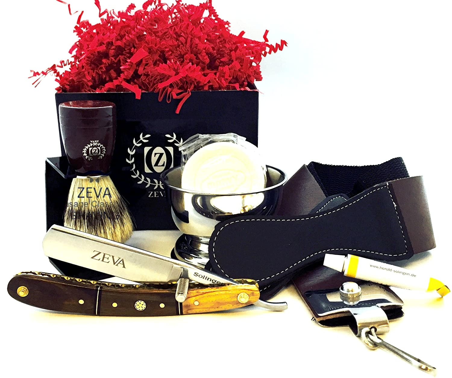 Best Wooden Straight Razor Shaving Set Kit in Gift Box, Wet Shave Razor ...