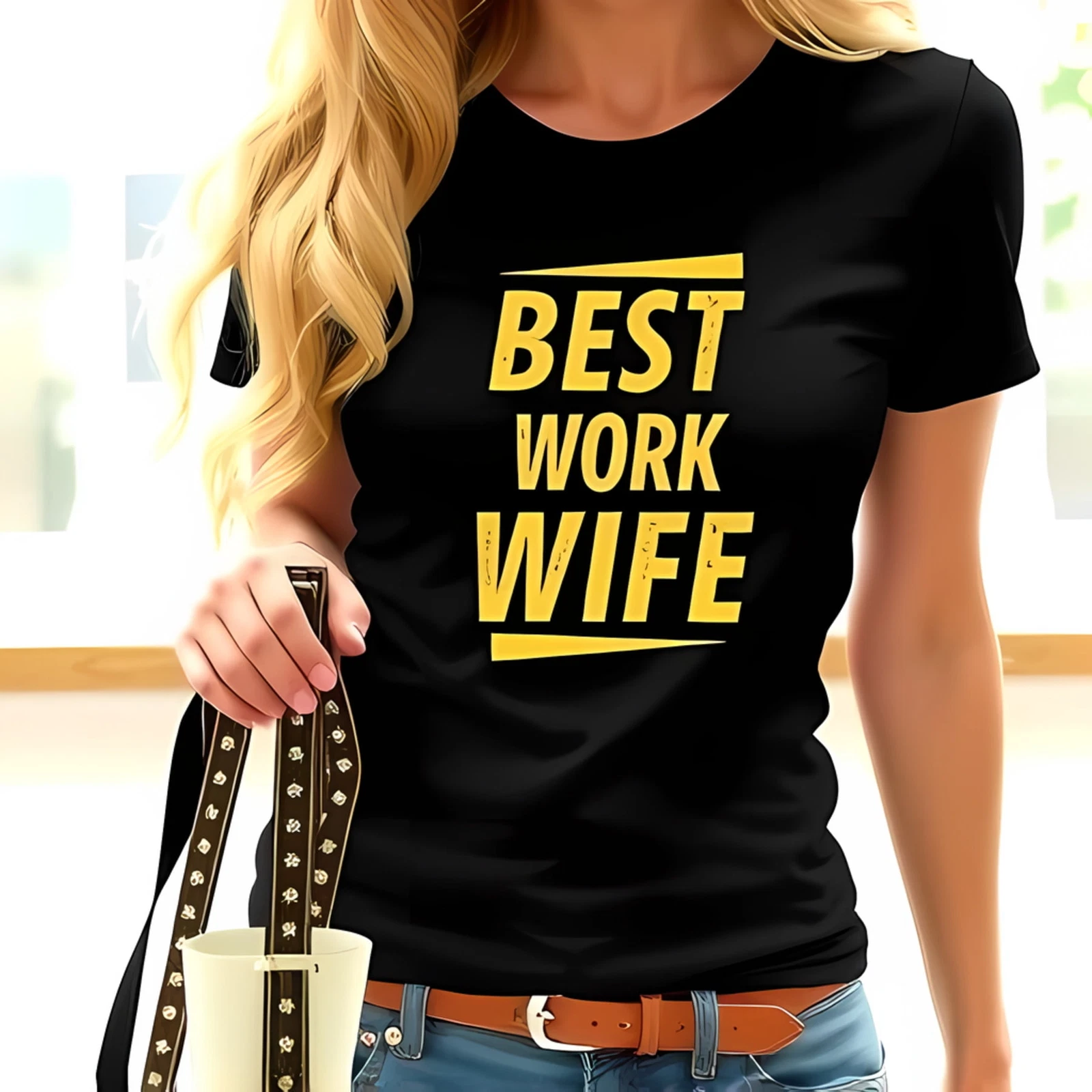 Best Work Wife Motivational Quote Fun Graphic Illustration Unisex T ...