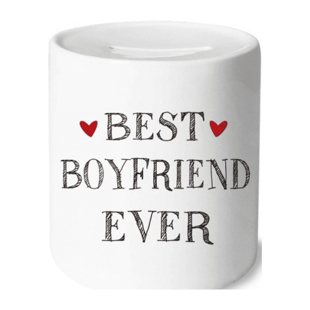 Best boyfriend ever Quote Heart Money Box Cerac Coin Case Piggy Bank ...