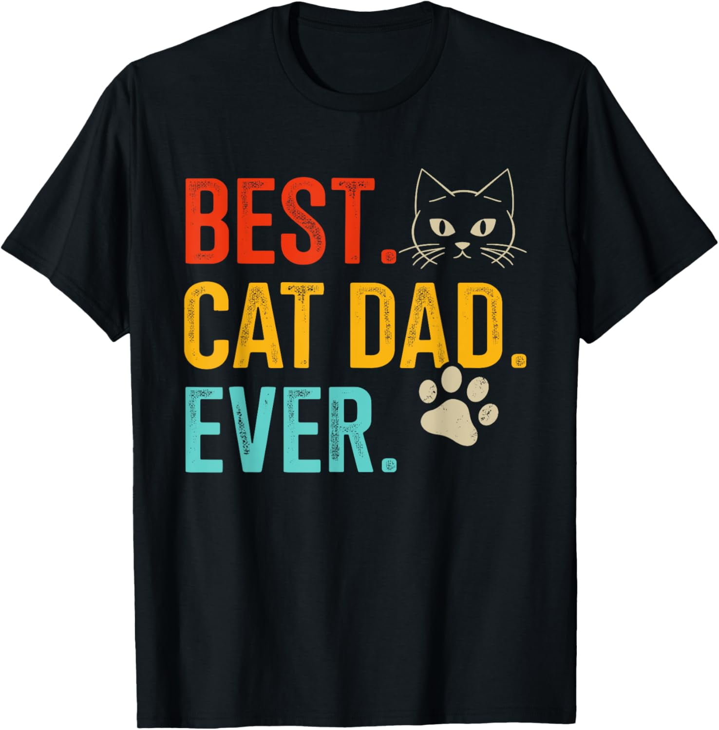 Best cat dad ever vintage for retro fathers day birthday T-Shirt ...