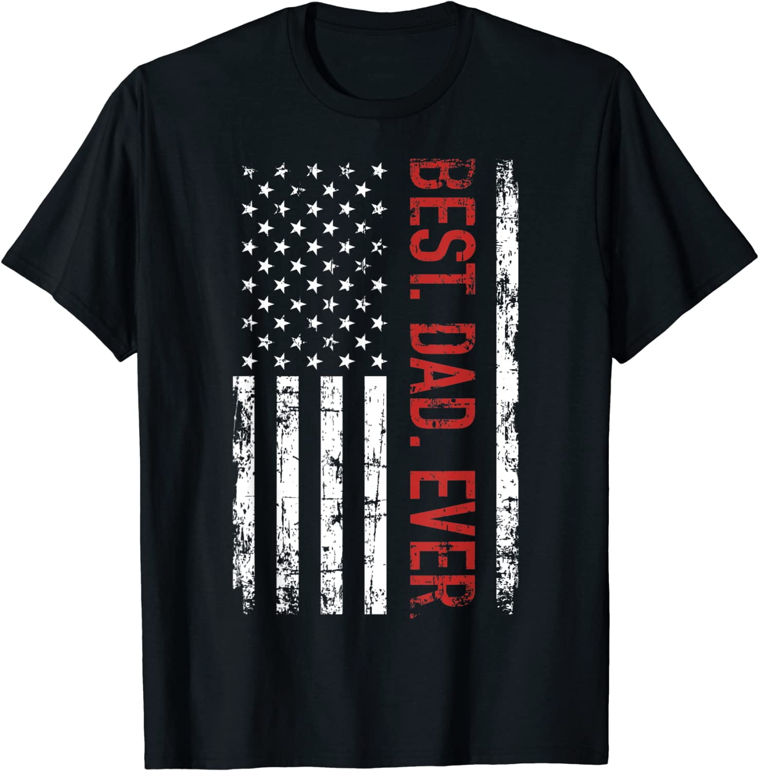 Best dad ever US american flag gift for father's day Short Sleeve T ...