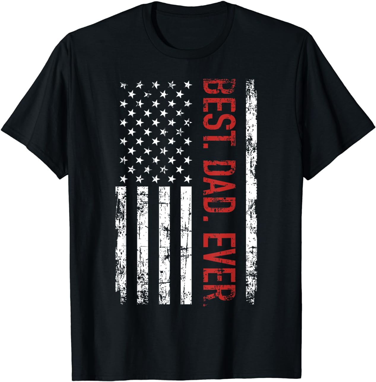 Best dad ever US american flag gift for father's day Short Sleeve T ...