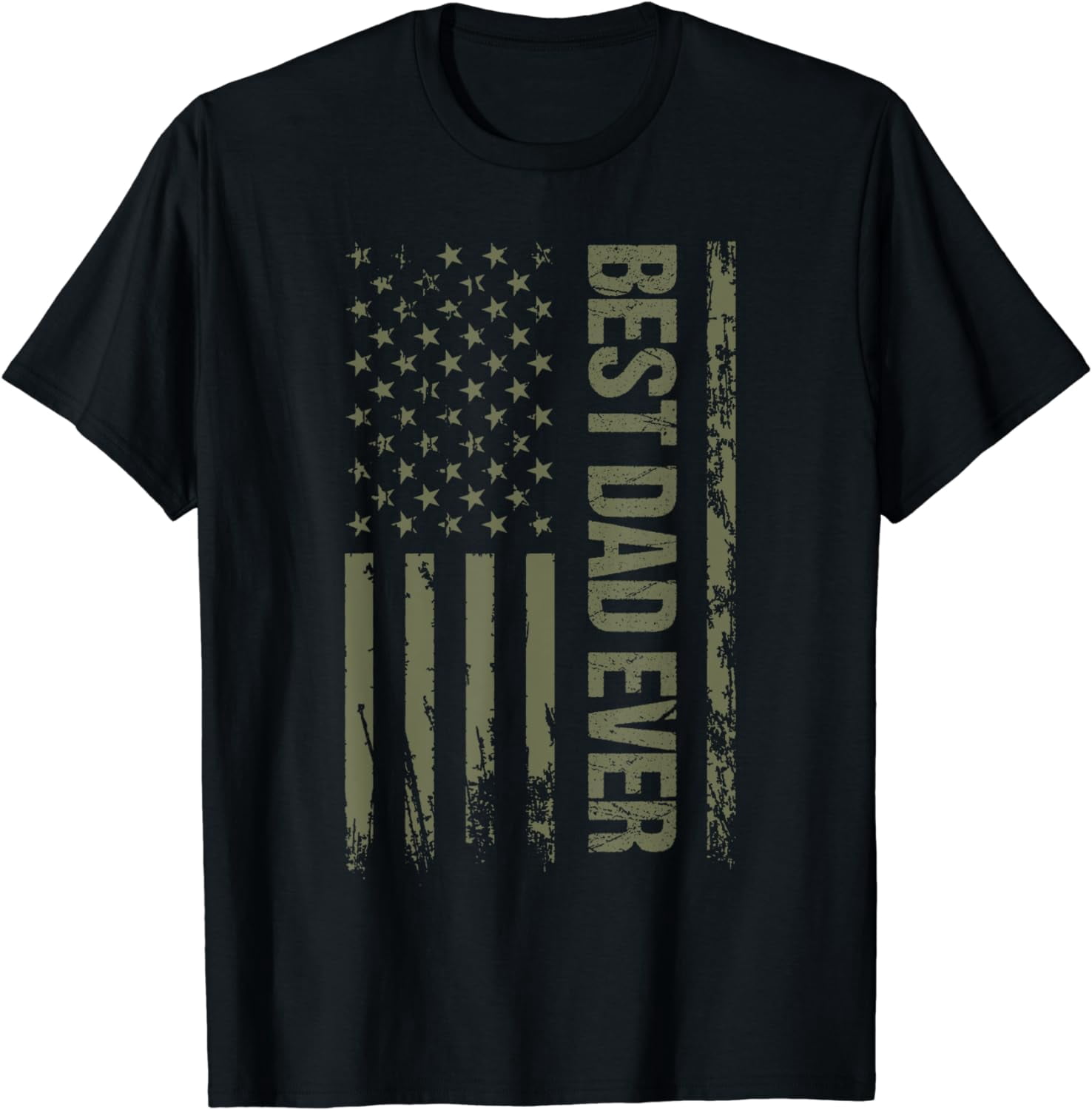 Best dad ever american military camouflage flag gift father T-Shirt ...