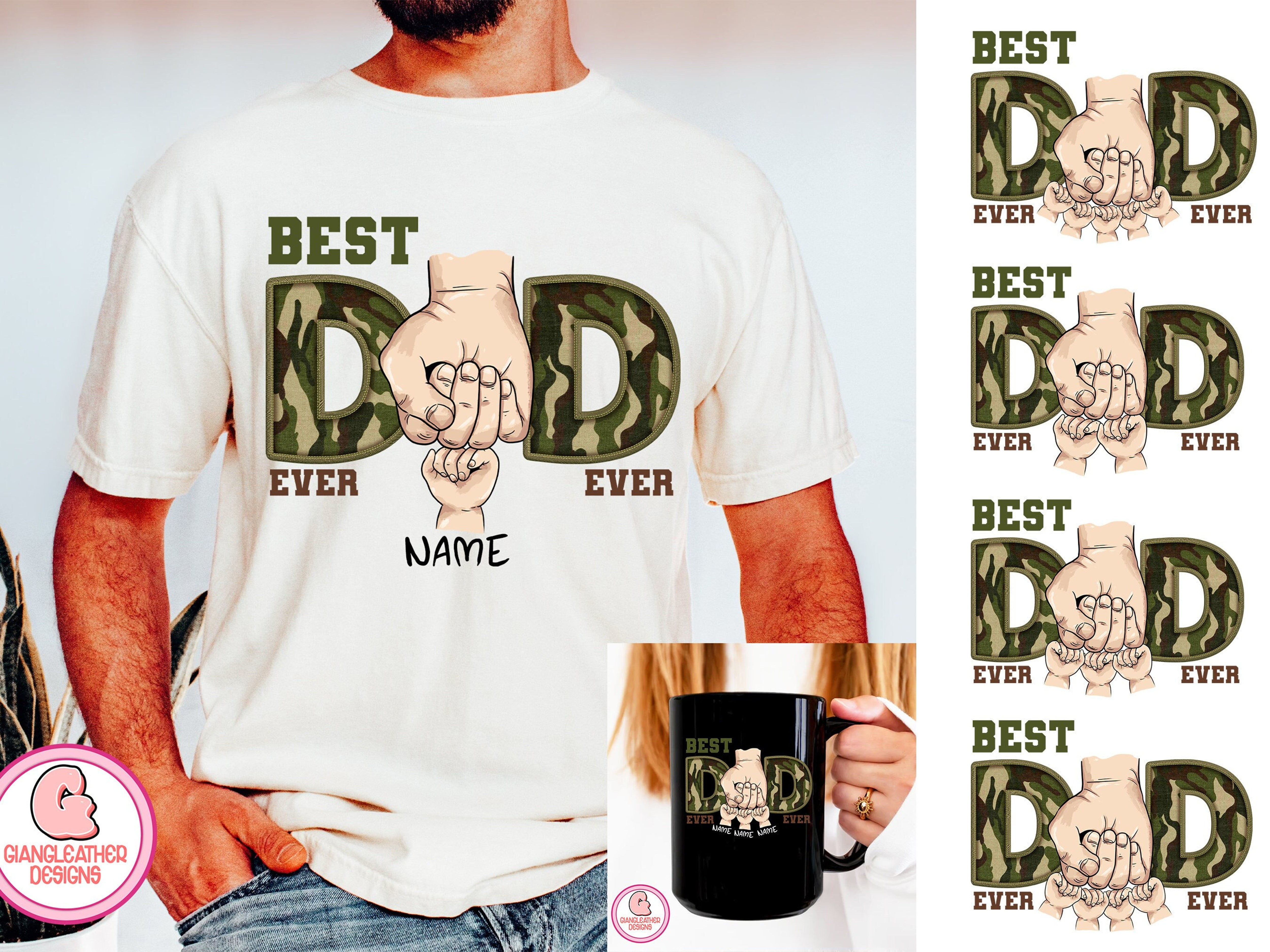 Best dad ever png,Custom name dad and kids png,dad military png ...