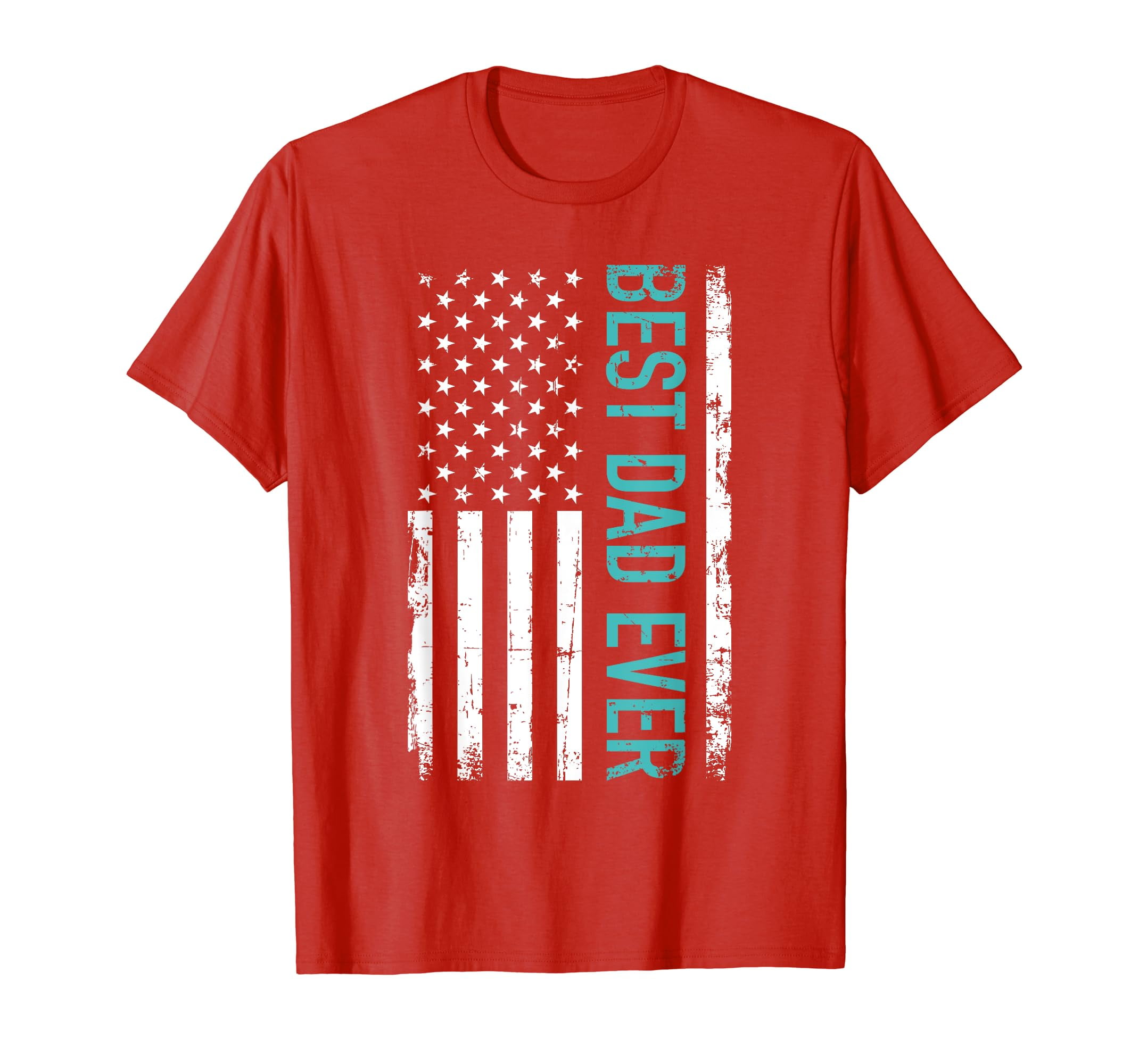 Best dad ever with US american flag Father's day Short Sleeve T-Shirt Gift Dad Daddy Papa ...