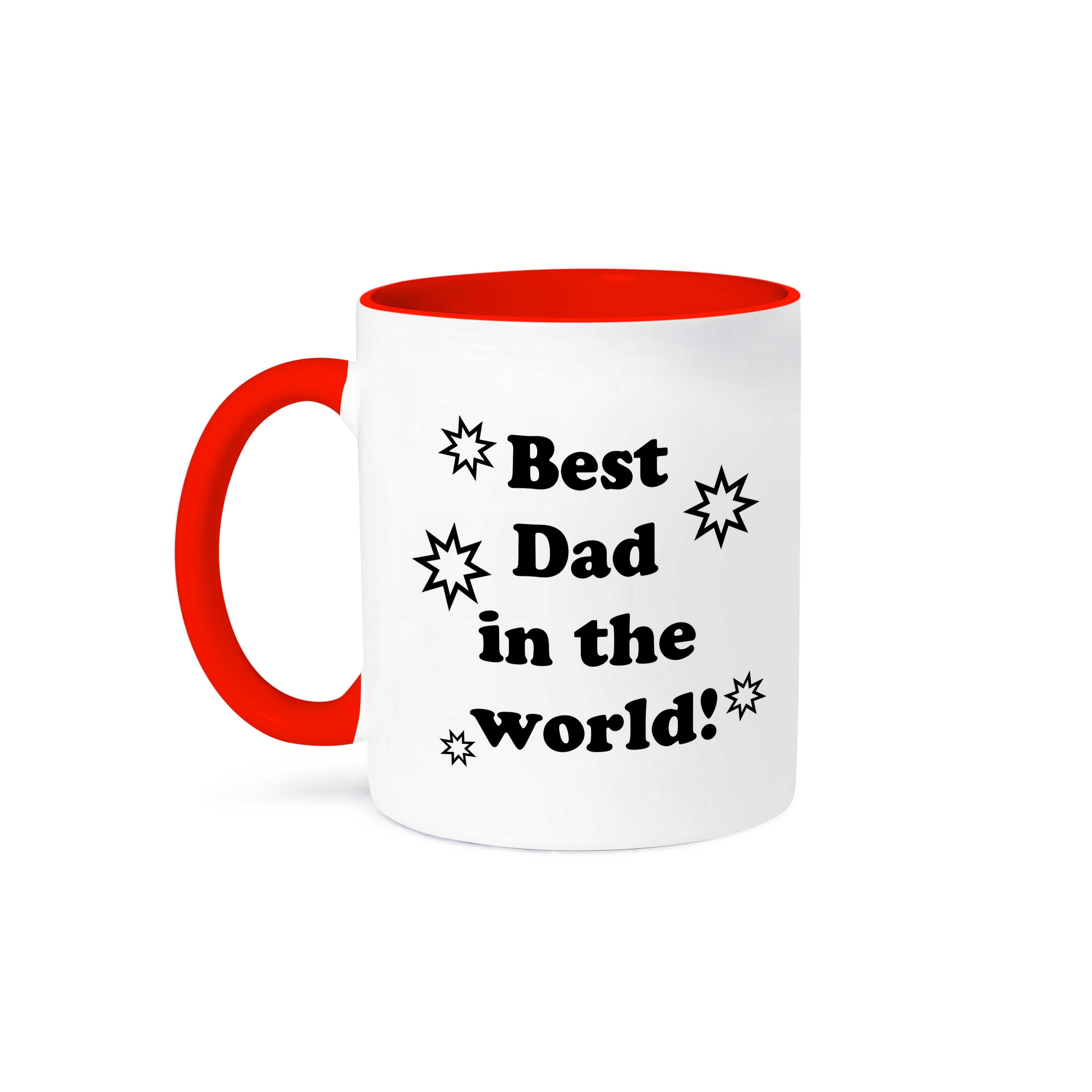 3dRose, Best dad in the world, 15oz Two-Tone Red Mug - Walmart.com
