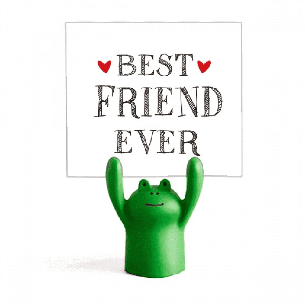 Best friend ever Quote Heart Memo Holder Cartoon Animal Frog Stand ...