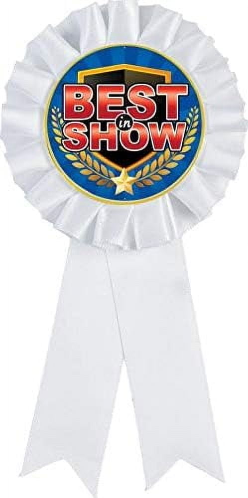 Best in Show White Rosette Ribbon Award, Best in Show Trophy Ribbon ...