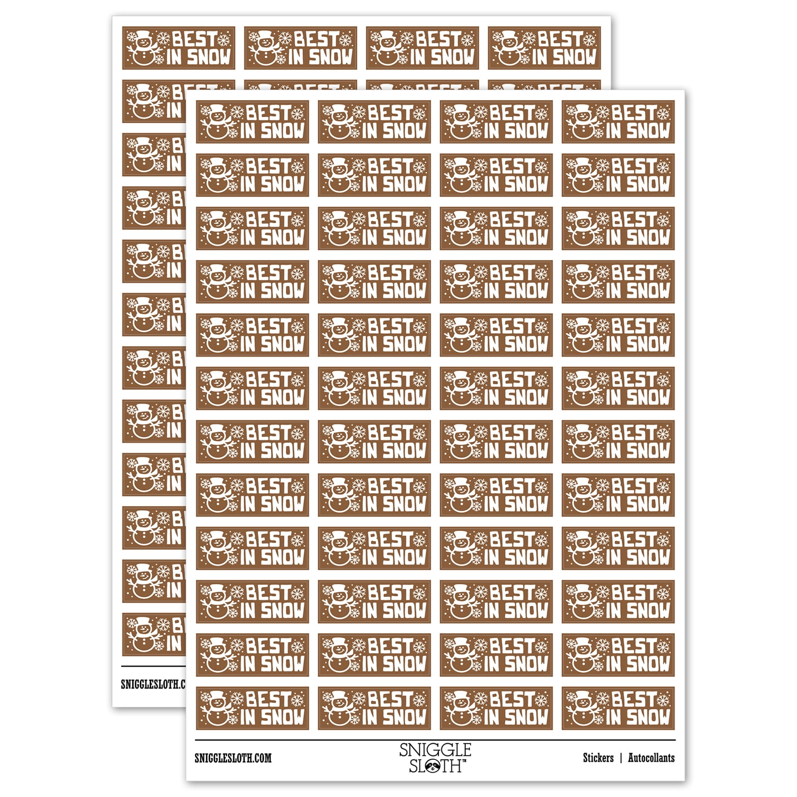 Best in Snow Teacher Student School Sticker Set - Brown - Gloss Finish ...