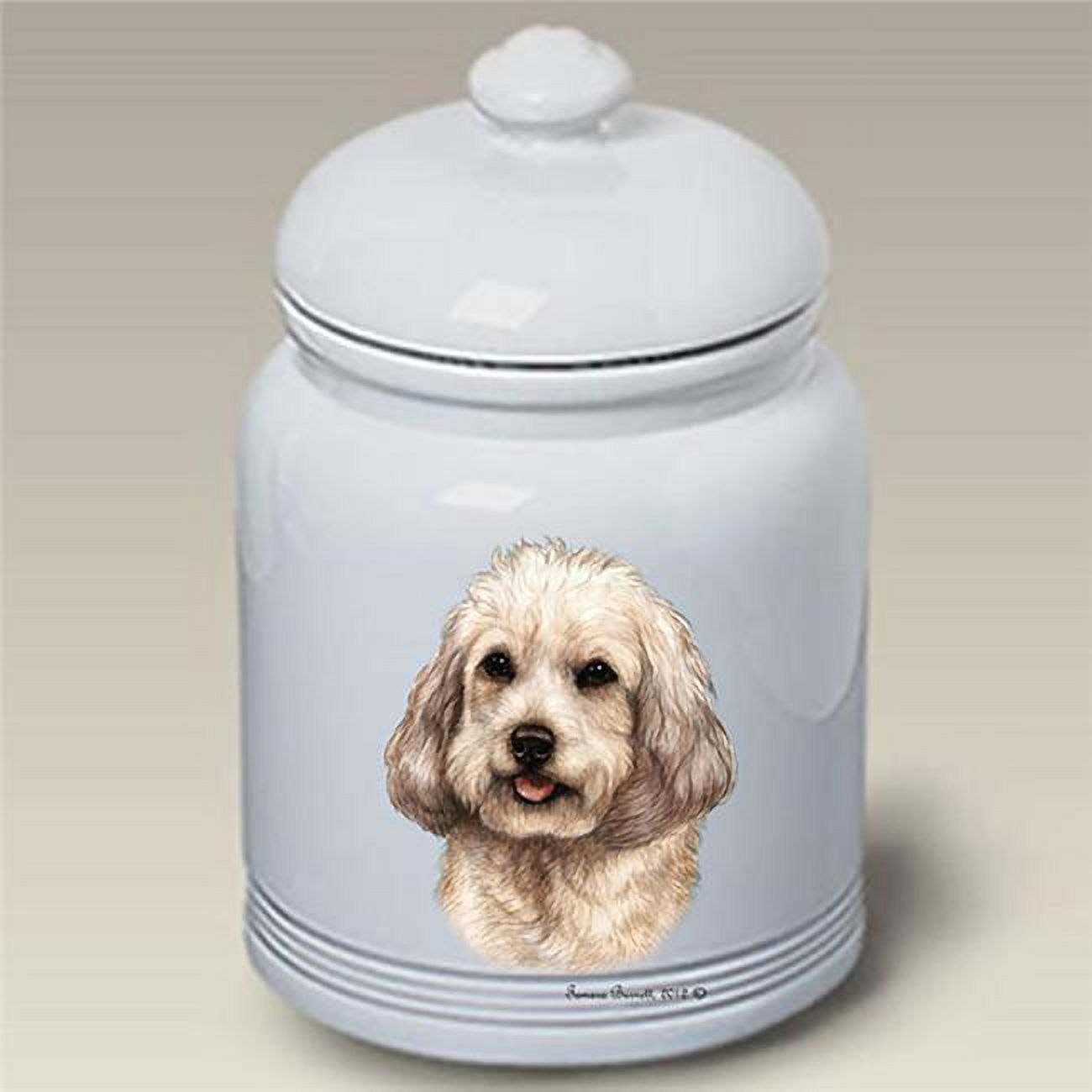 Best of Breed 561082 Cockapoo White Stoneware Ceramic Doggie Treat Jar ...