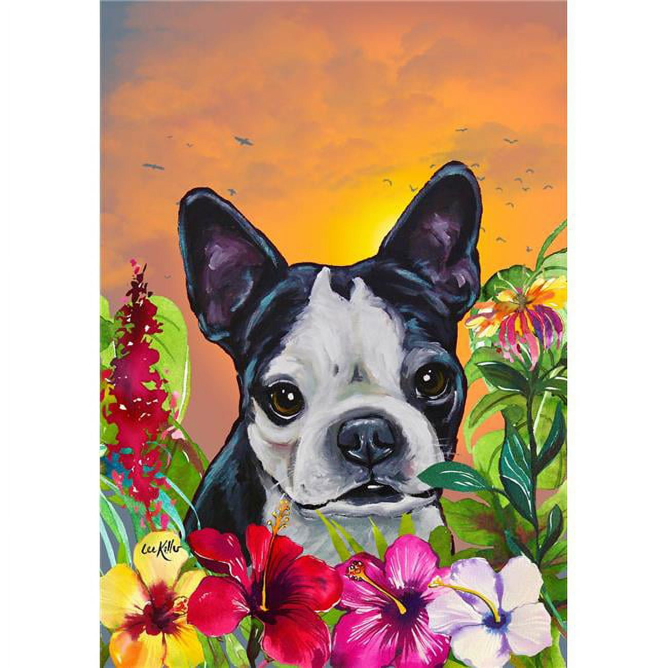 Best of Breed HH180321 Boston Terrier Hippie Hound Studios Tropical ...