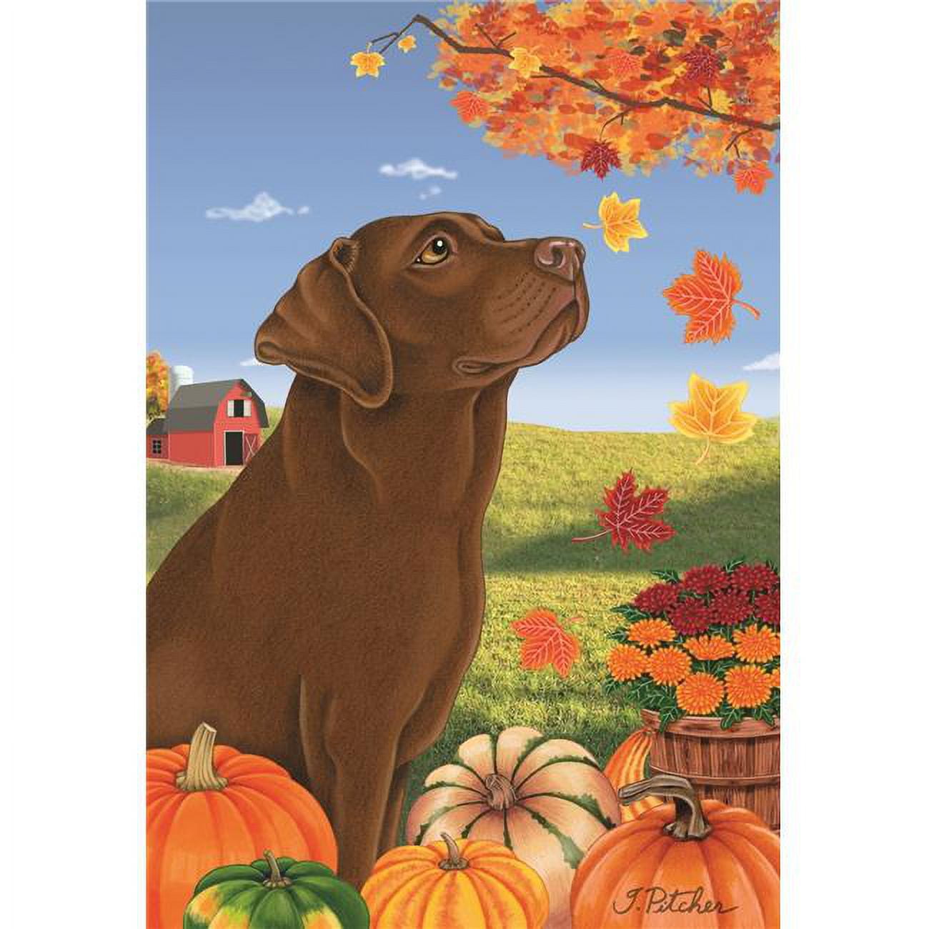 Best of Breed TP670281 Chocolate Labrador Autumn Leaves Garden Flag ...