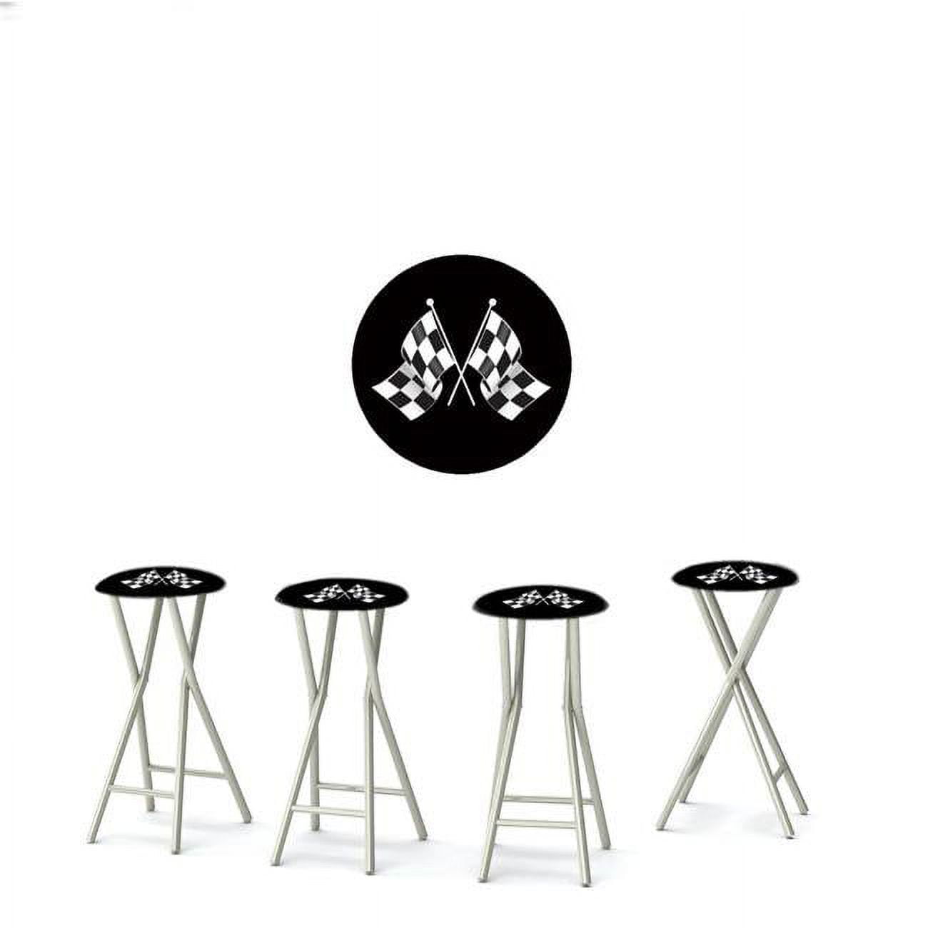 Best of Times 13169W1430 Racing Checkered Flag Bar Stools, Black ...