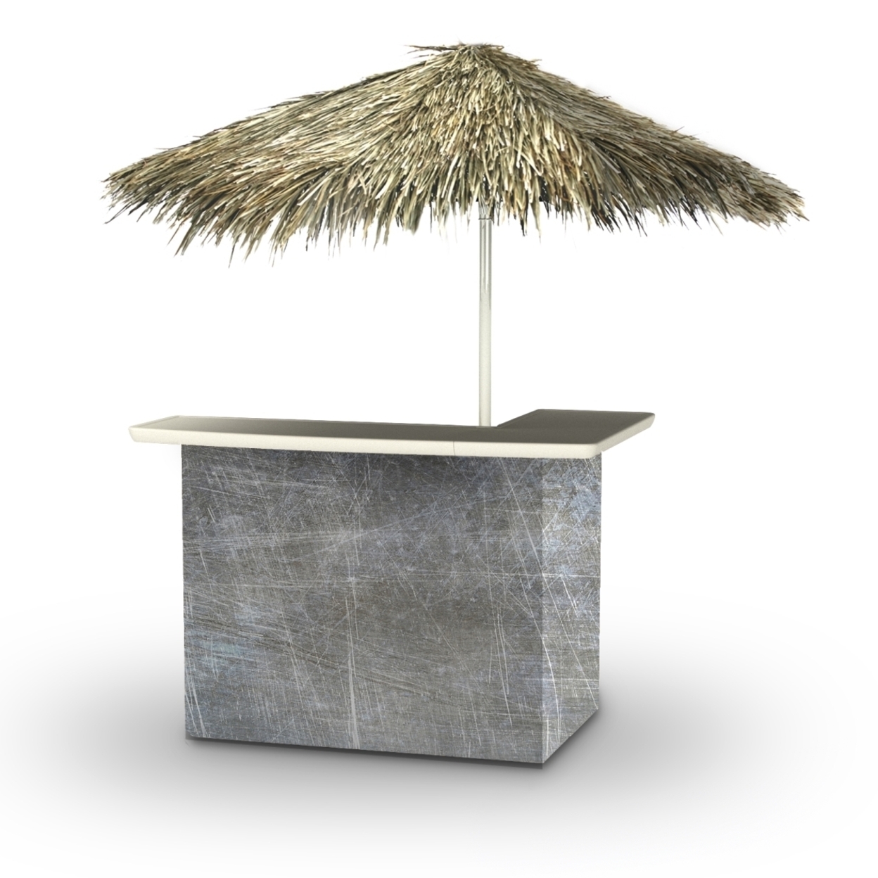 Best of Times 2001W2407P Scrubbed Metal Palapa Portable Bar & 6 ft ...