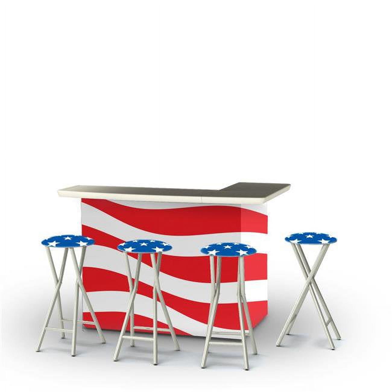Best of Times 2002W1301 Patriotic Portable Bar with Matching Bar Stools ...