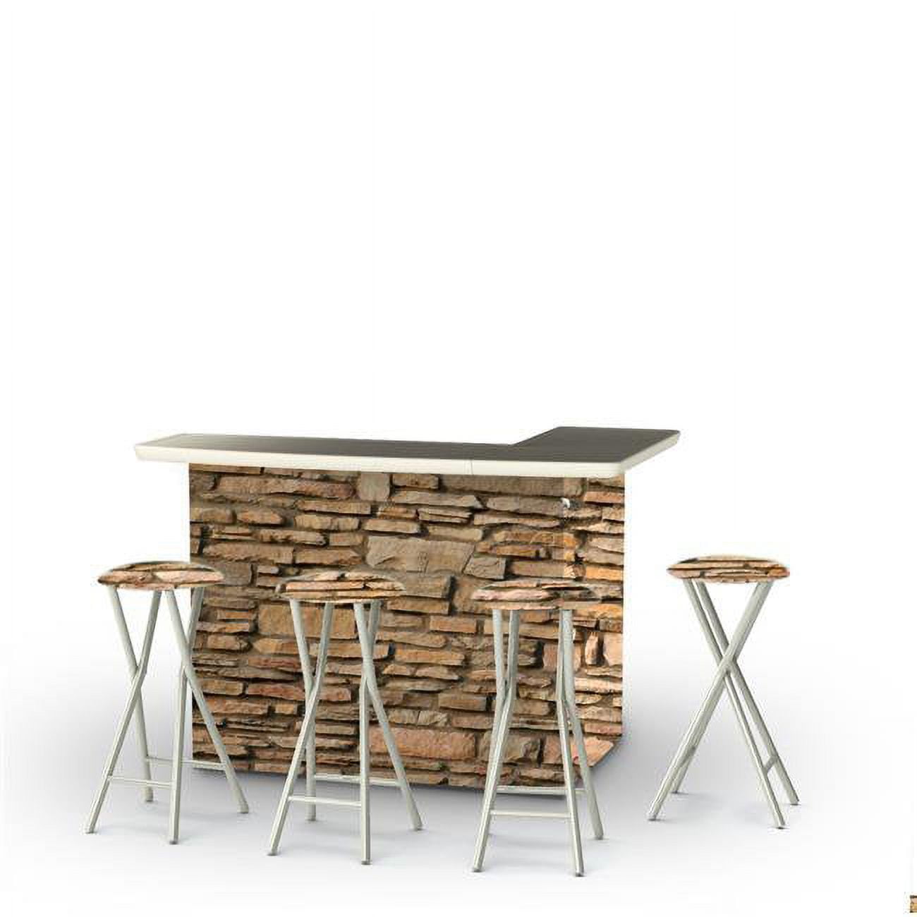 Best of Times 2002W2406 Rock Wall Portable Bar & Matching Bar Stools ...