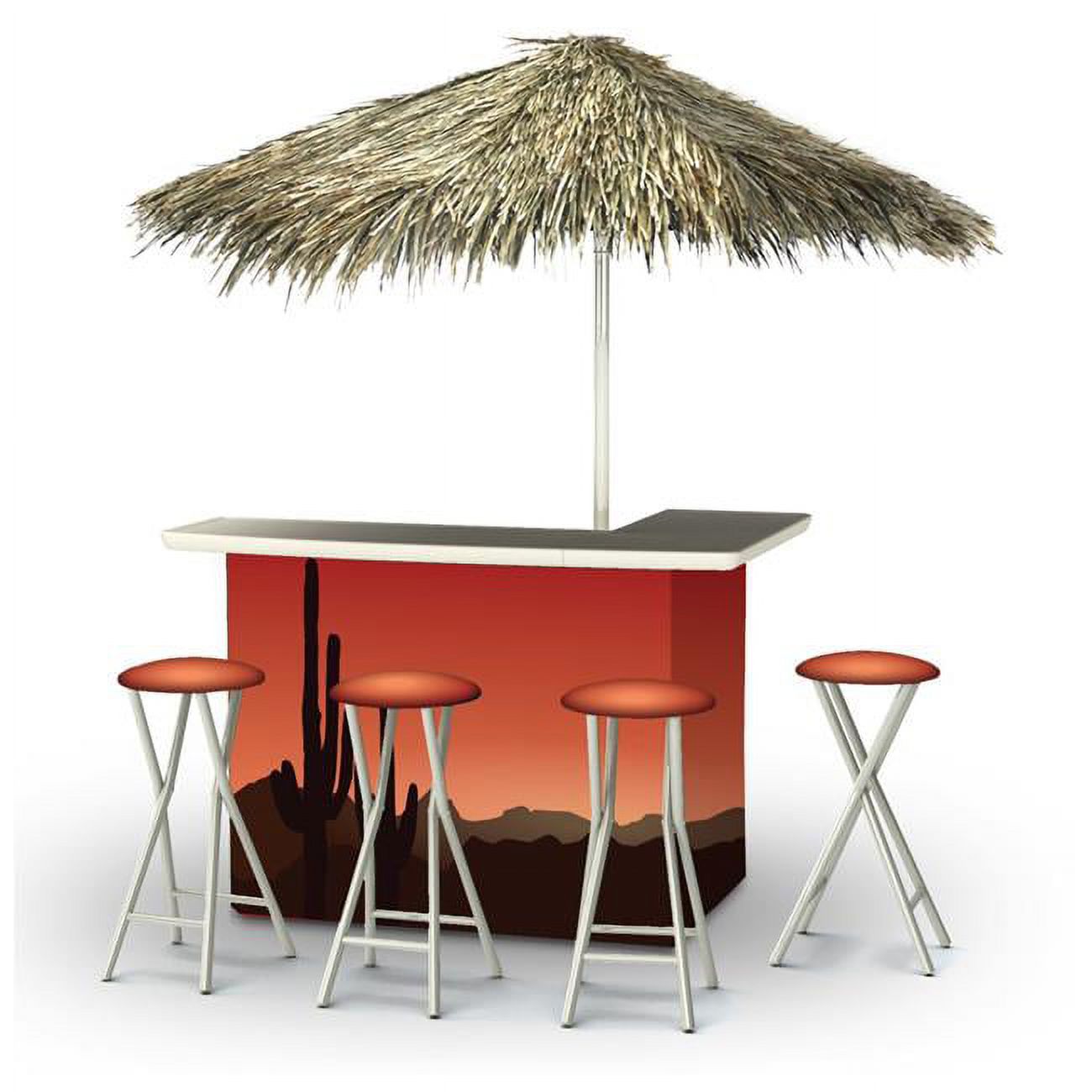 Best of Times 2003W1303P Desert Palapa Portable Bar & 6 ft. Square ...